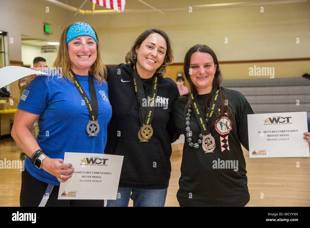 (From left)U.S. Army Sgt. 1st Class Heather Moran, Staff Sgt. Karla ...