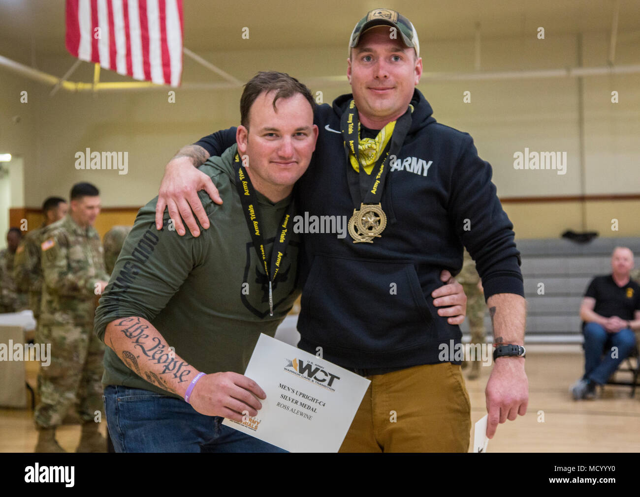 (From left) U.S. Army Staff Sgt. Ross Ale-wine and Staff Sgt. Matthew ...