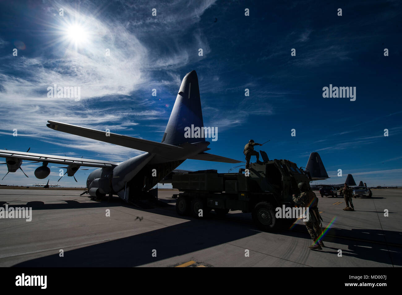 A U.S. Marine Corps high-mobility artillery rocket system (HIMARS ...