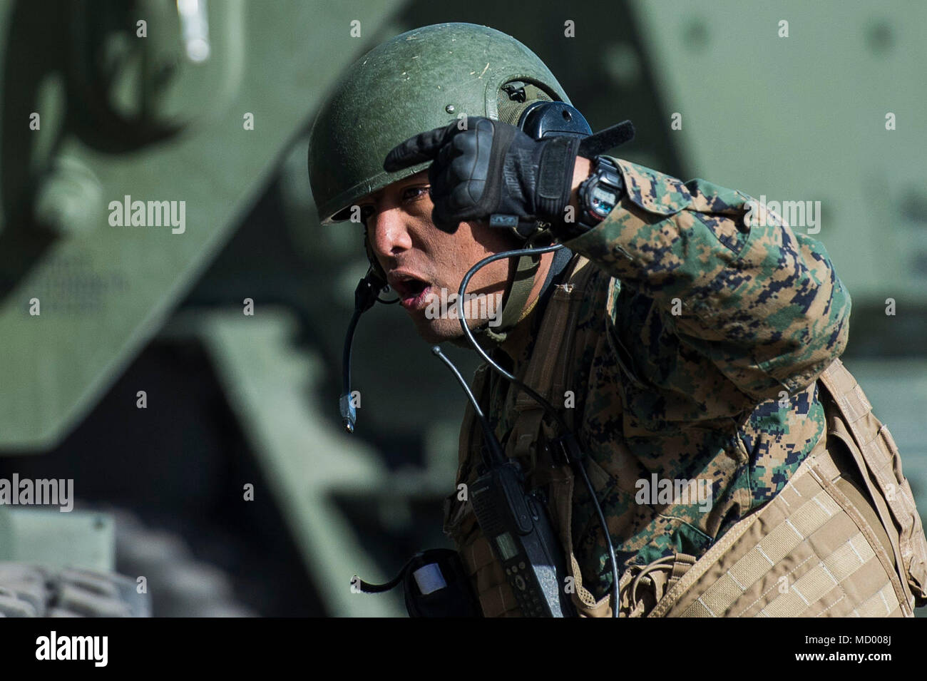 A U.S. Marine assigned to the Delta Battery, 2nd Battalion, 14th Marine ...