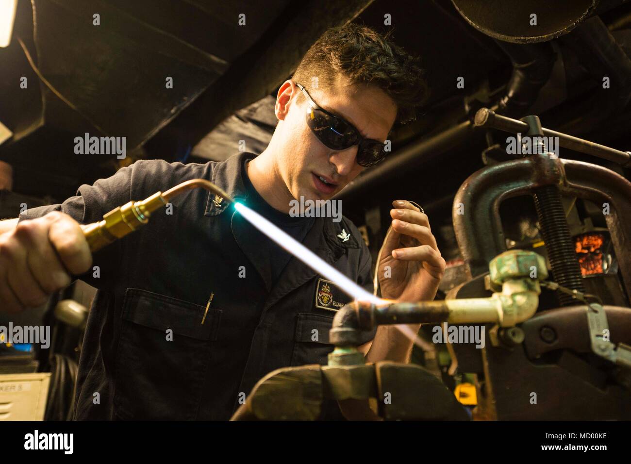 180308-N-ZL062-0001 PHILIPPINE SEA (March 8, 2018) Hull Maintenance ...