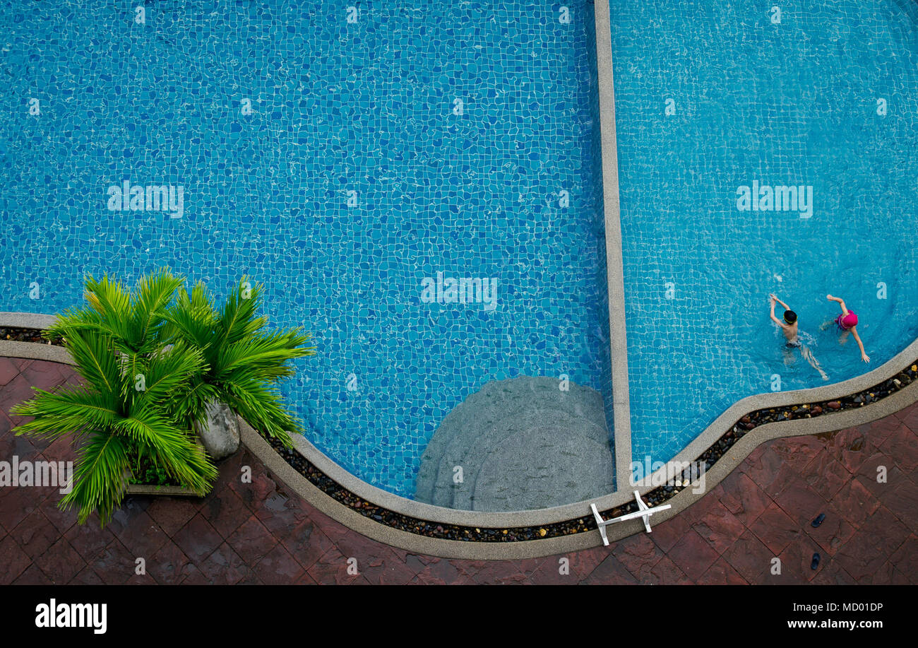 swimming pool. top view beautiful blue swimming pool Stock Photo - Alamy