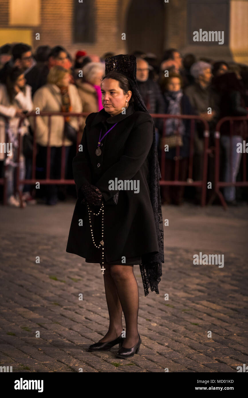 MADRID, SPAIN - 30 MARCH, 2018: The traditional profession of religious ...