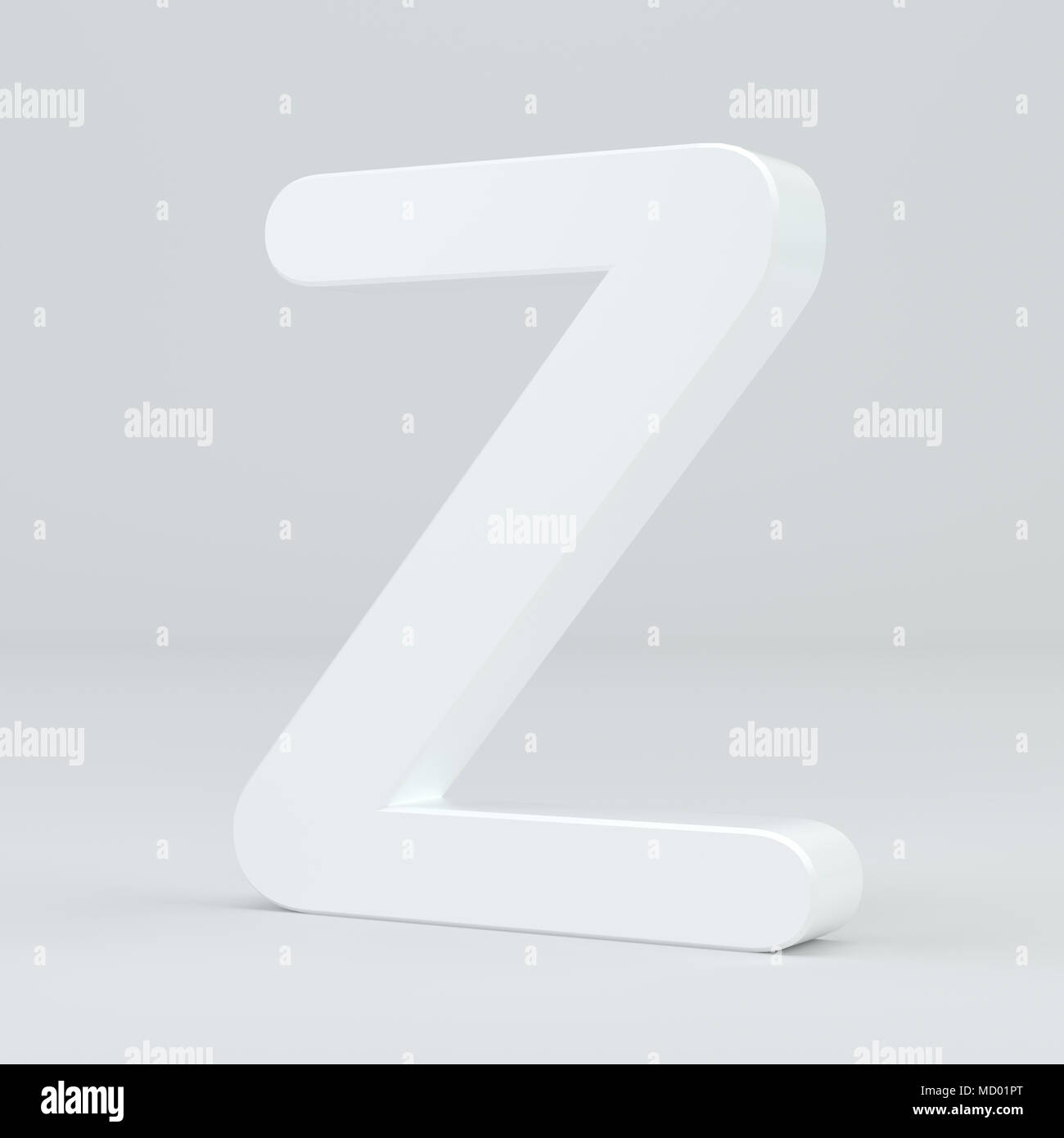 White letter Z on studio light background. 3d rendering Stock Photo - Alamy