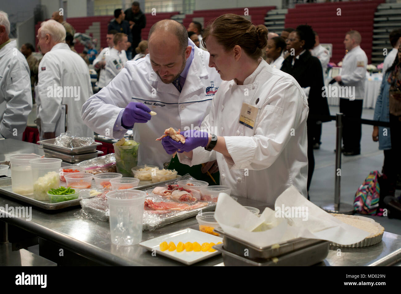 Micheal Matarazza, a judge, and Staff Sgt. Sarah Deckert-Perry, an ...