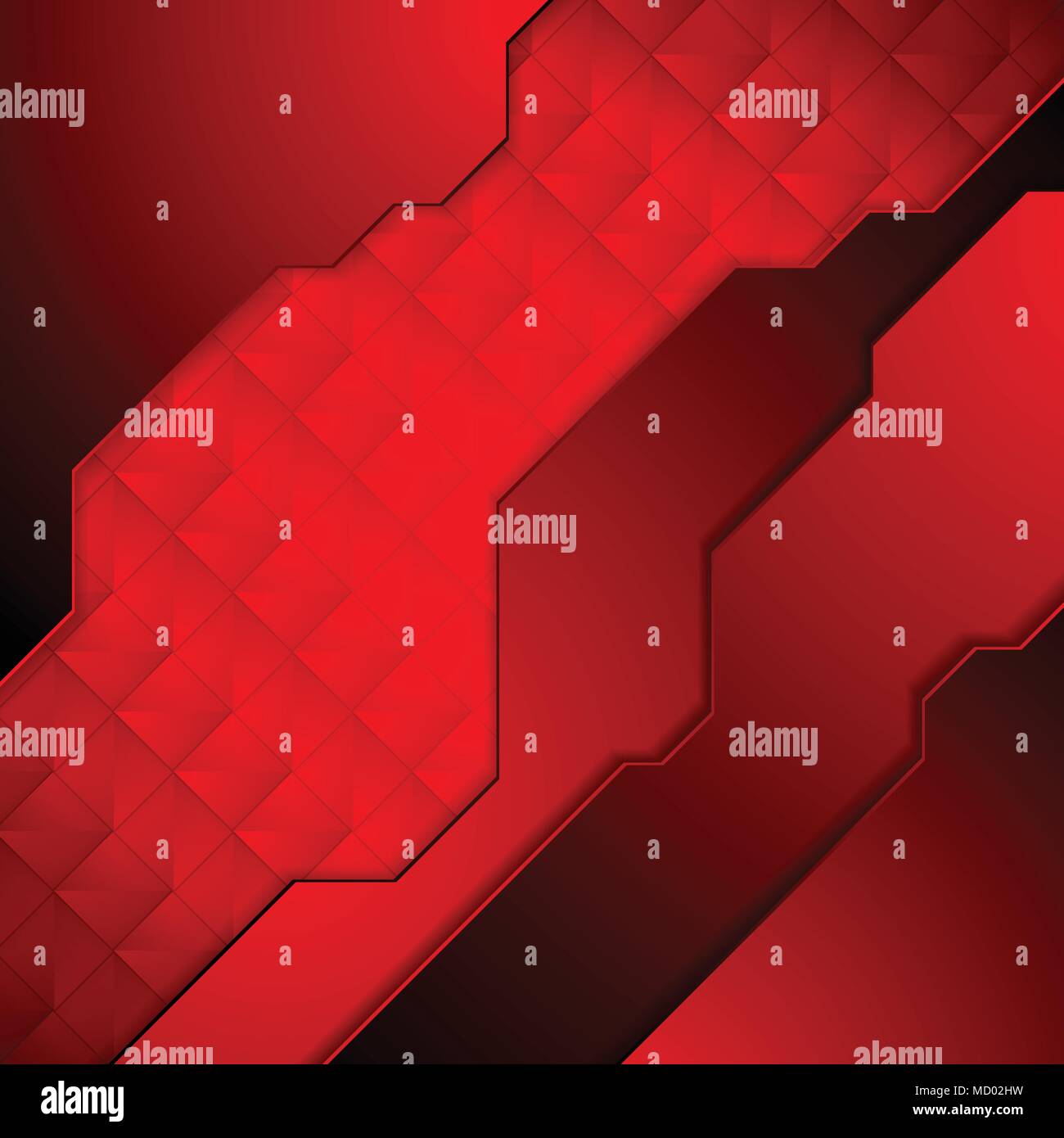 Dark red abstract technology background with squares. Vector ...