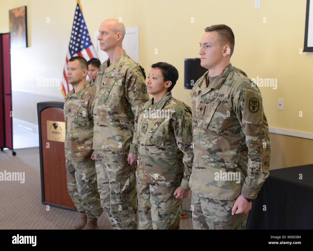 Evans Army Community Hospital Command Sgt. Maj. Federico Conde, left ...