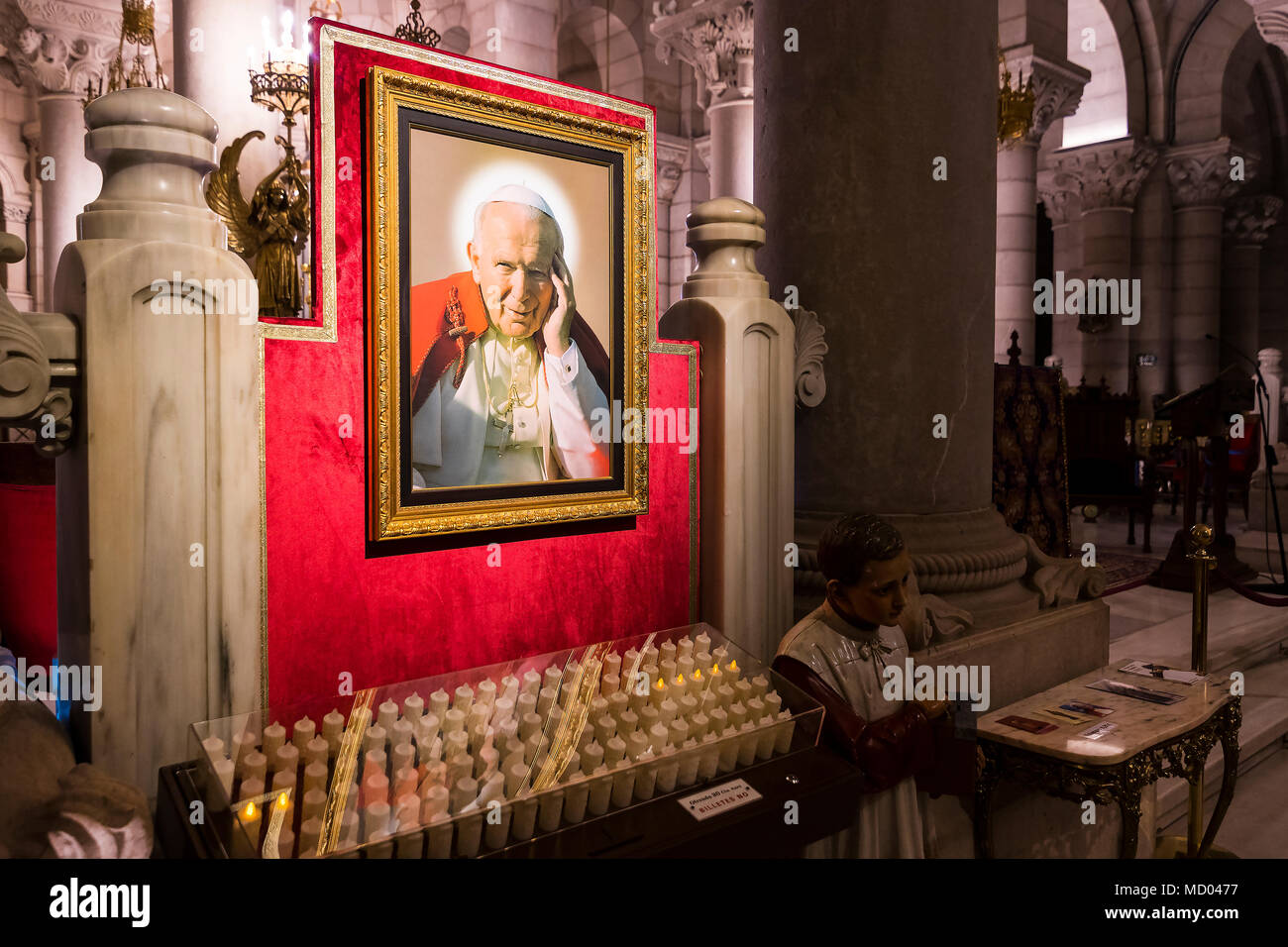 MADRID, SPAIN - 30 MARCH, 2018: Interior of the crypt Almudena ...