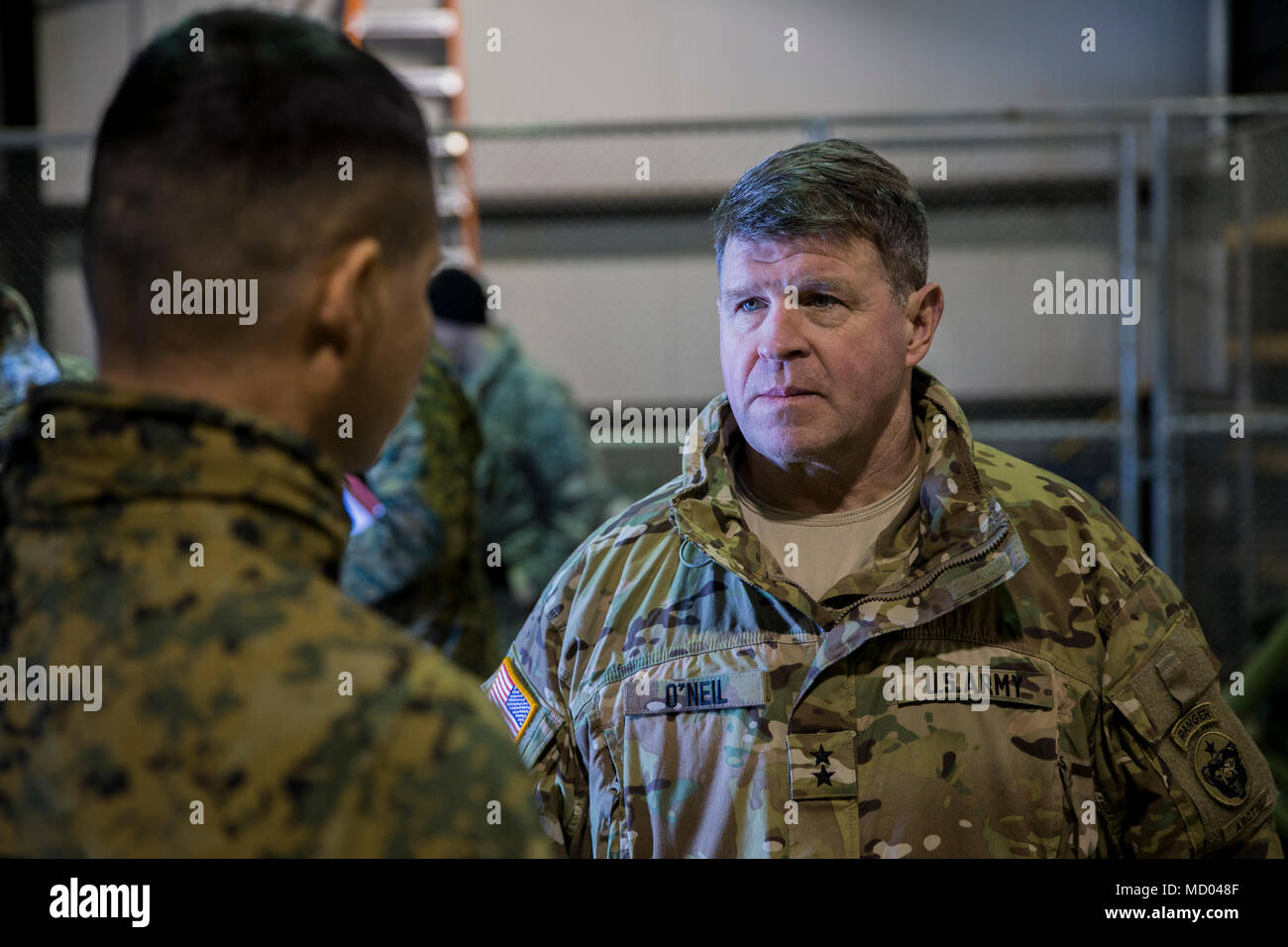 U.S. Army Alaska Commanding General Maj. Gen. Mark O’Neil, right ...