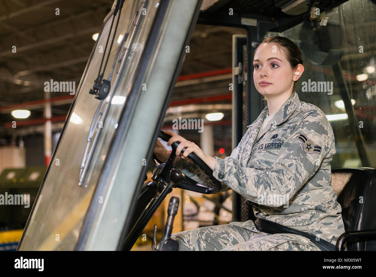 U.S. Air Force Airman 1st Class Rebecca Manning, with the 116th Logistics Readiness Squadron ...