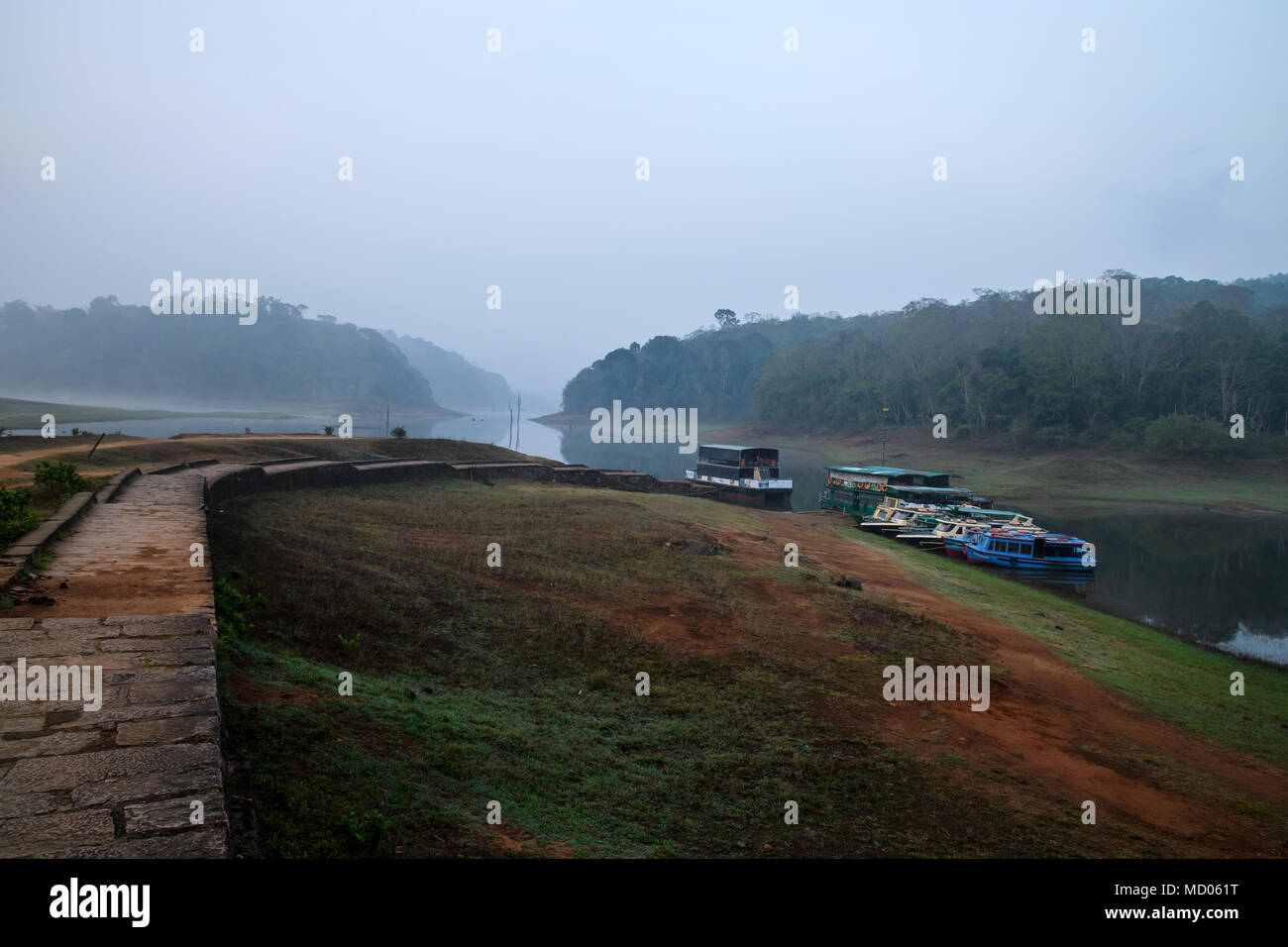 Beautiful view of boating in thekkady lake and periyar tiger reserve ...