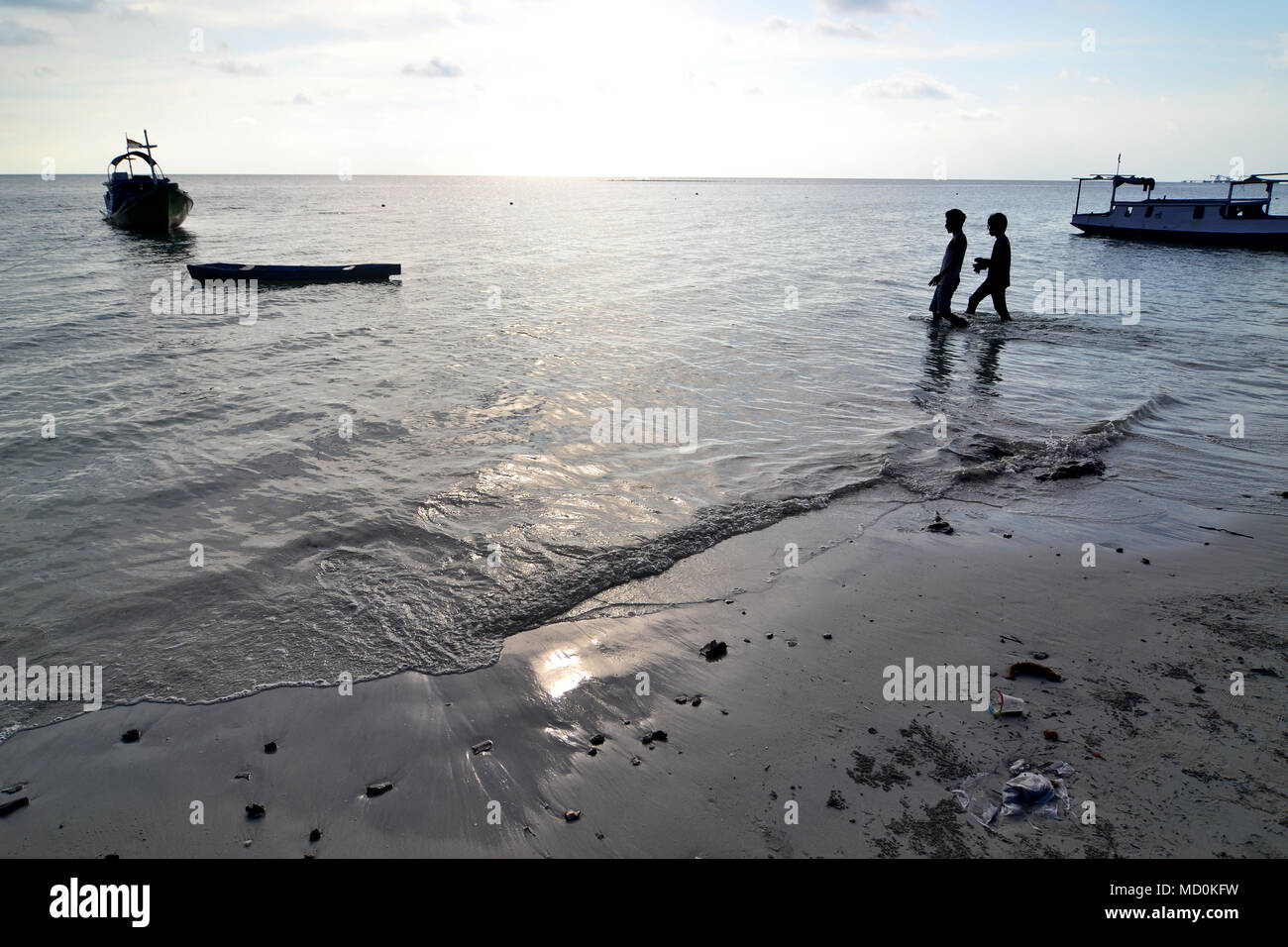 The charm of the beach and the clear sea in South Borneo, Indonesia ...