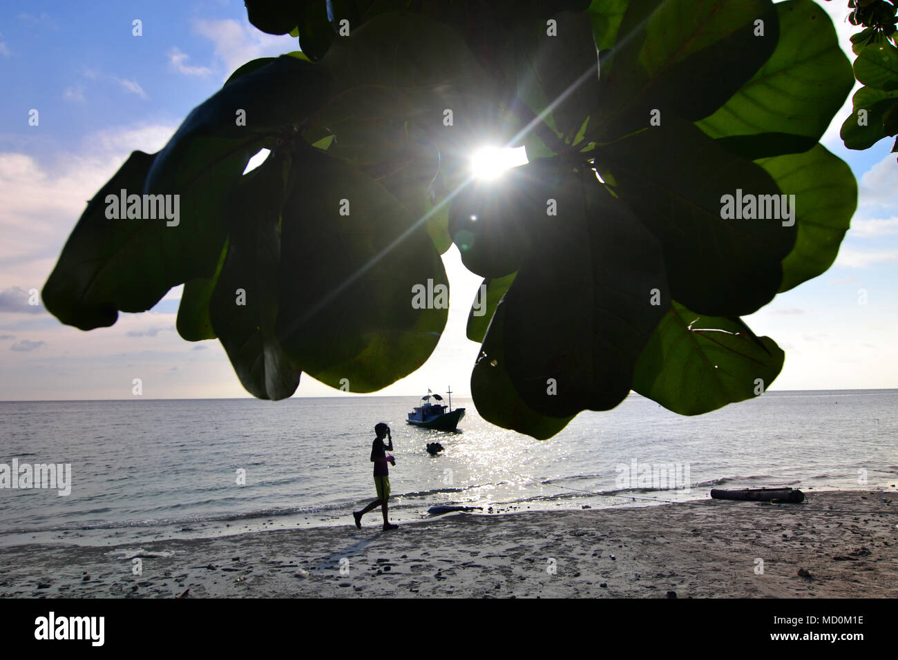 The charm of the beach and the clear sea in South Borneo, Indonesia ...
