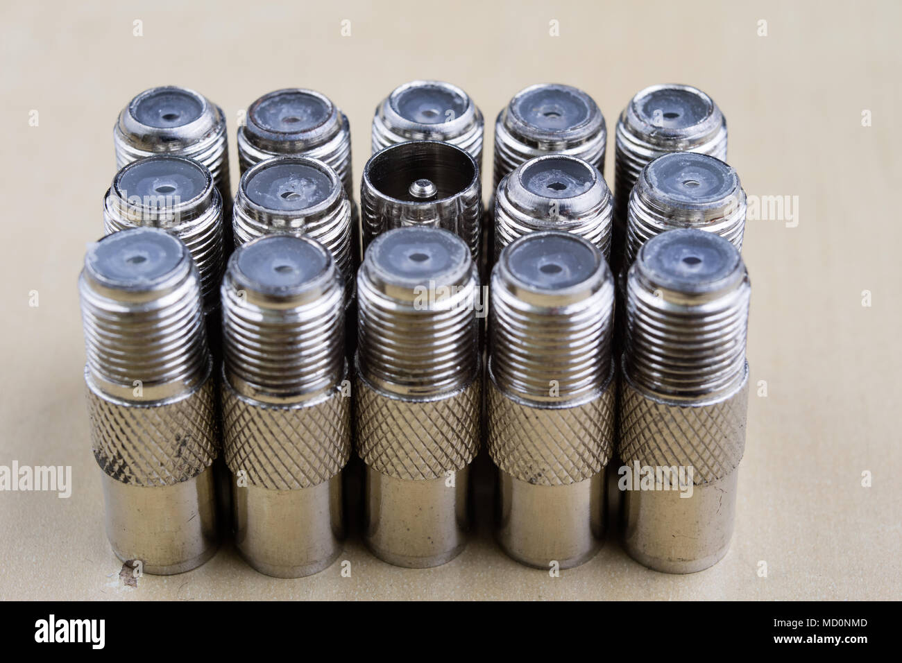 F-type connector in the enlargement. Accessories used for the ...