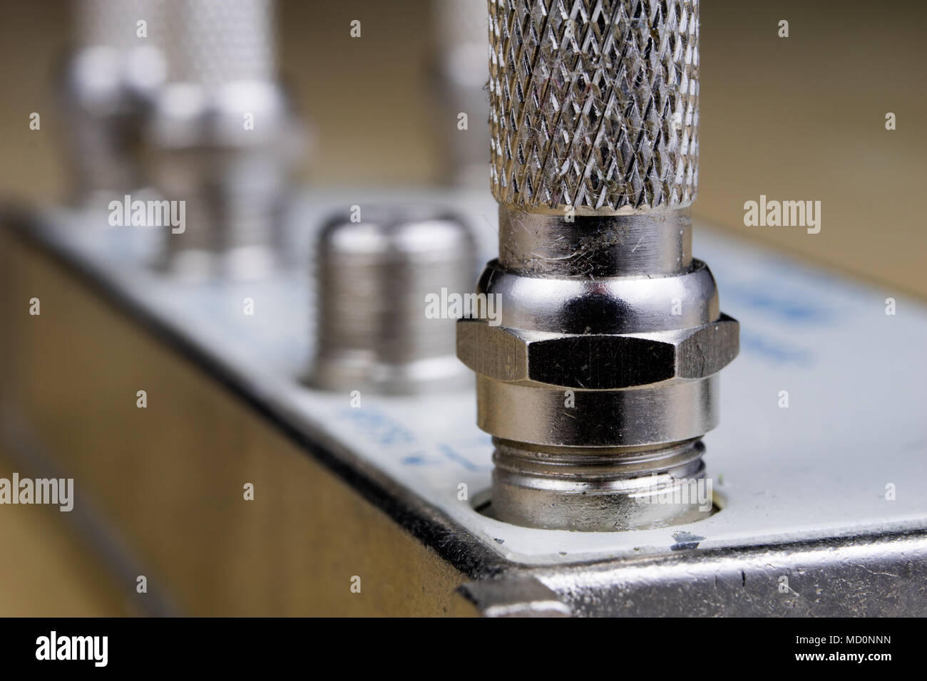 F-type connector in the enlargement. Accessories used for the ...