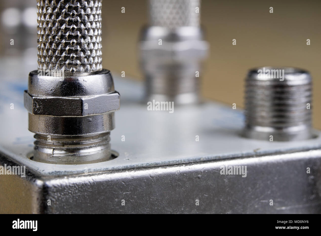 F-type connector in the enlargement. Accessories used for the ...