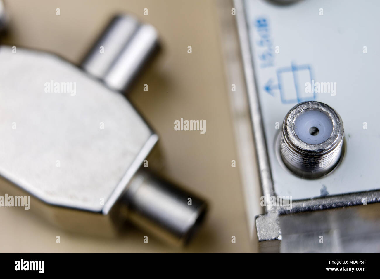 F-type connector in the enlargement. Accessories used for the ...