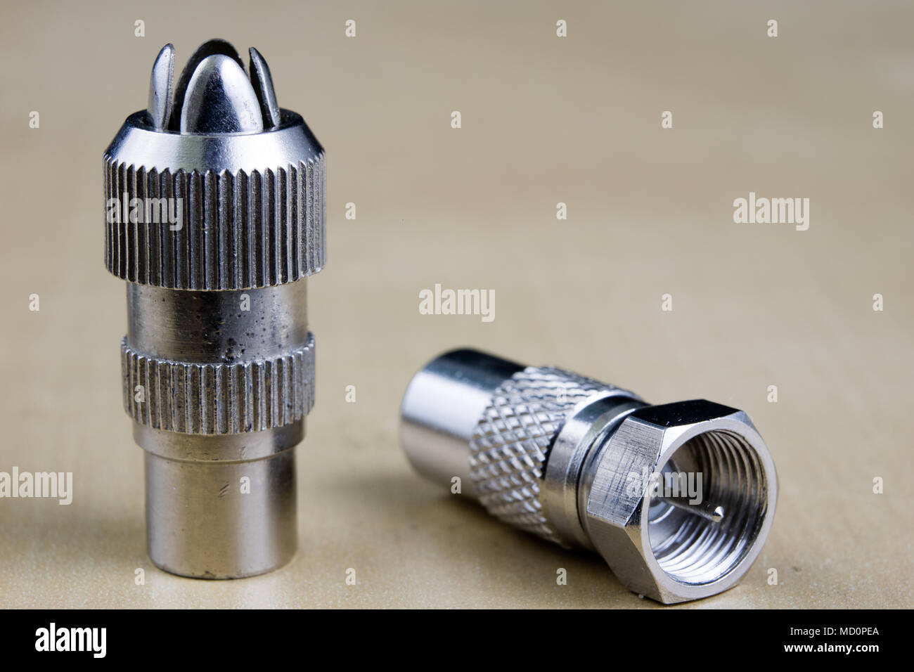 F-type connector in the enlargement. Accessories used for the ...