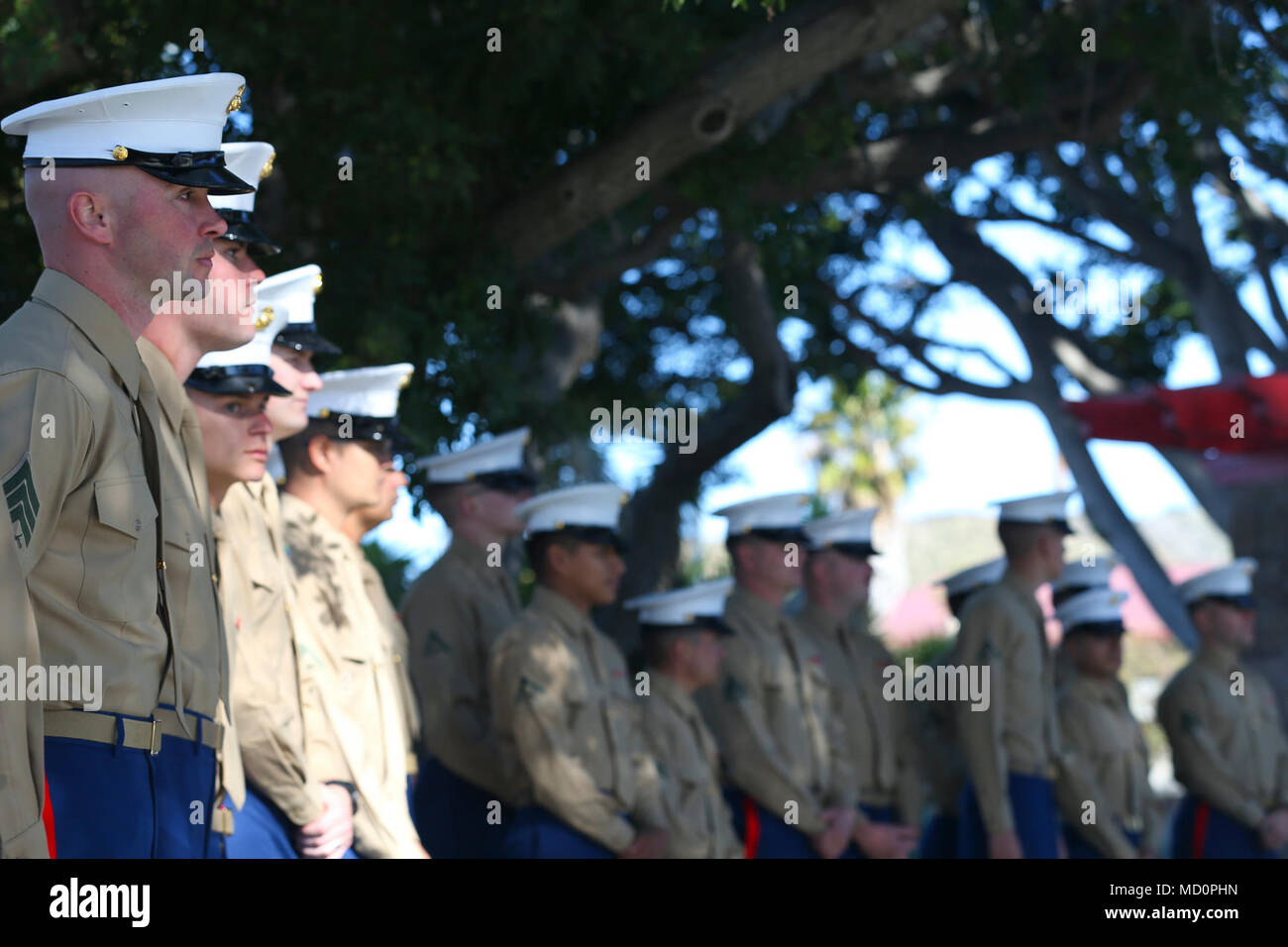 U.S. Marines with 5th Marines, 1st Marine Division, gather around after ...