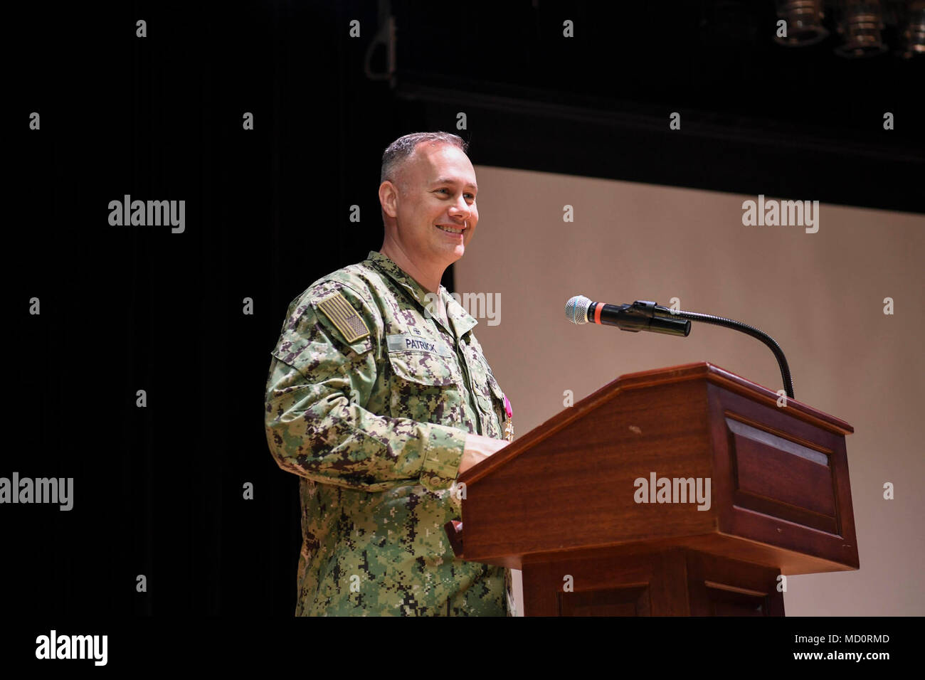 MANAMA, Bahrain (March 29, 2018) Capt. Chase Patrick, out-going ...