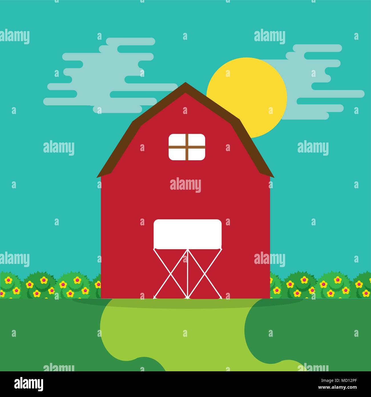 Hillside scene Stock Vector Images - Alamy