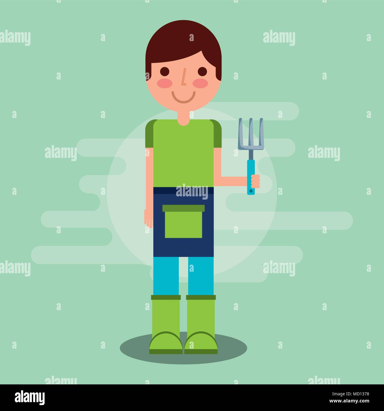 gardener boy farm work Stock Vector Image & Art - Alamy
