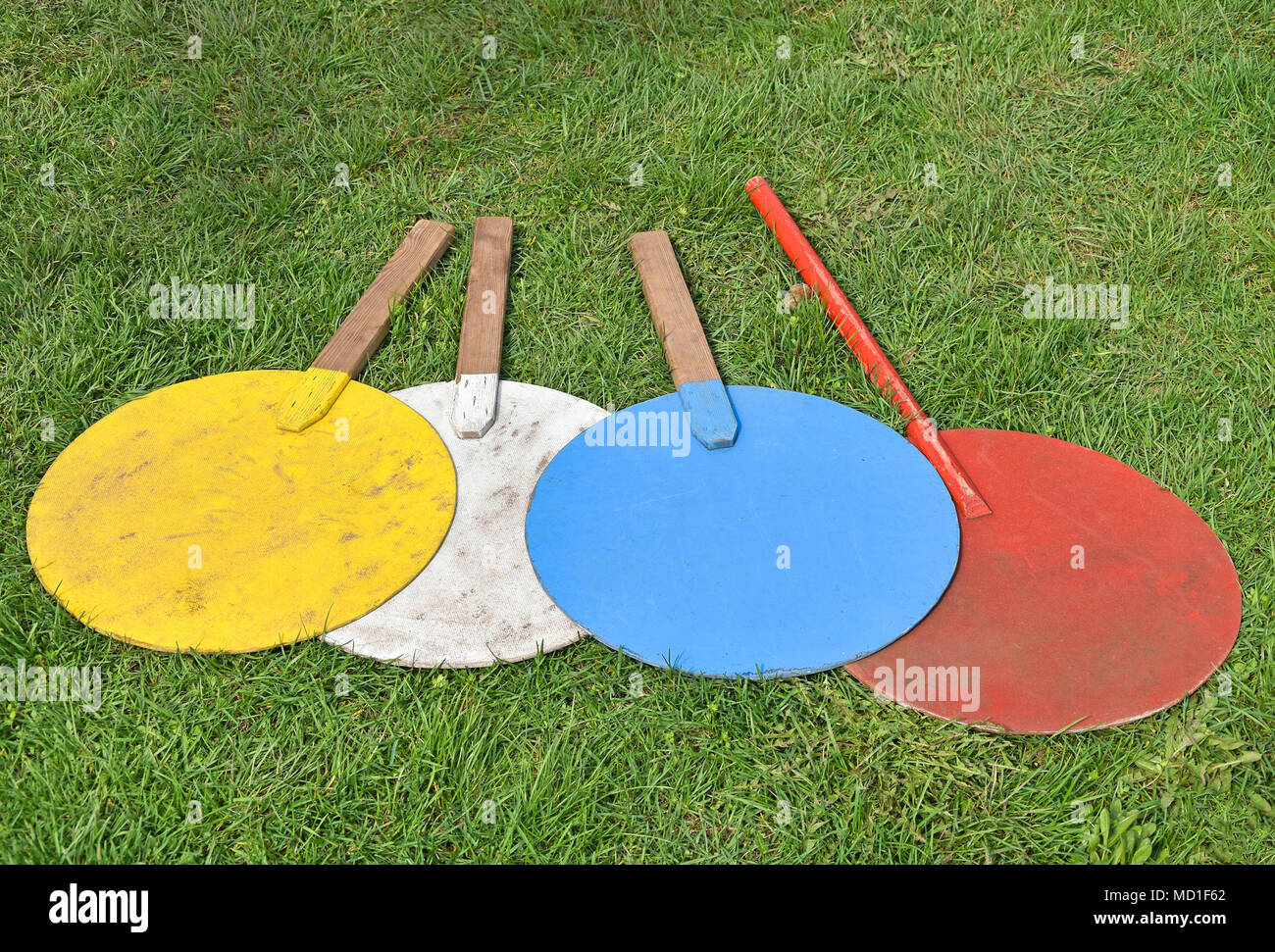 Color signs of the speedway race Stock Photo - Alamy