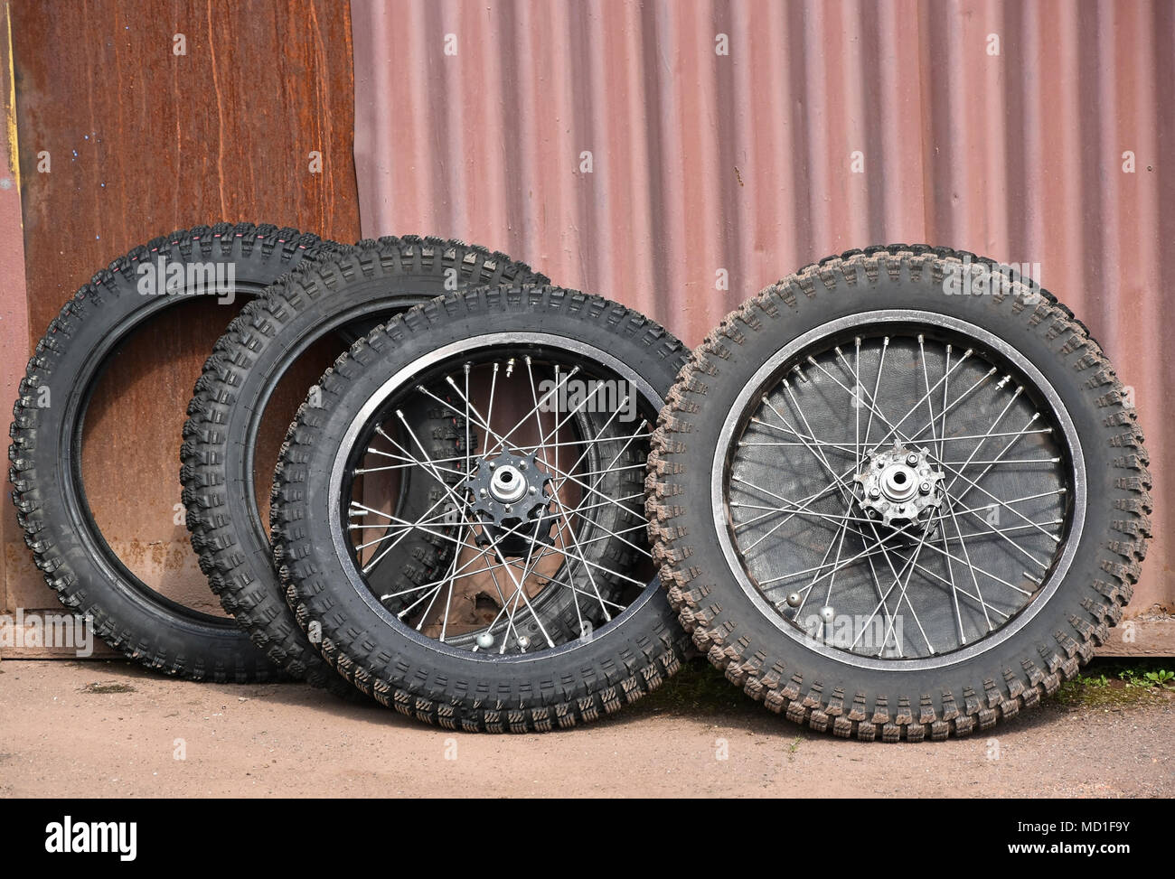 New tires of speedway motorbikes Stock Photo - Alamy