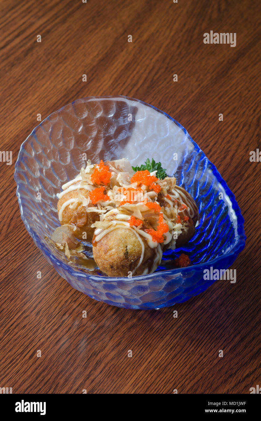 japanese fried fish ball on background Stock Photo - Alamy