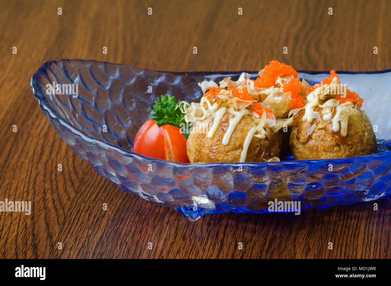 japanese fried fish ball on background Stock Photo - Alamy