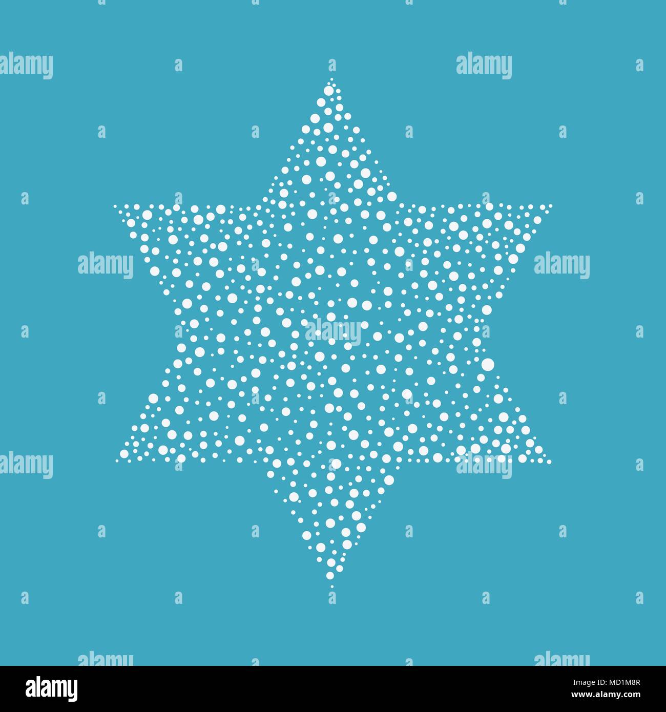 Israel Independence Day holiday flat design white dots pattern in star ...