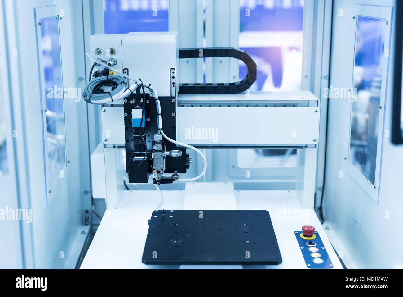 Robotic machine vision system in factory Stock Photo - Alamy