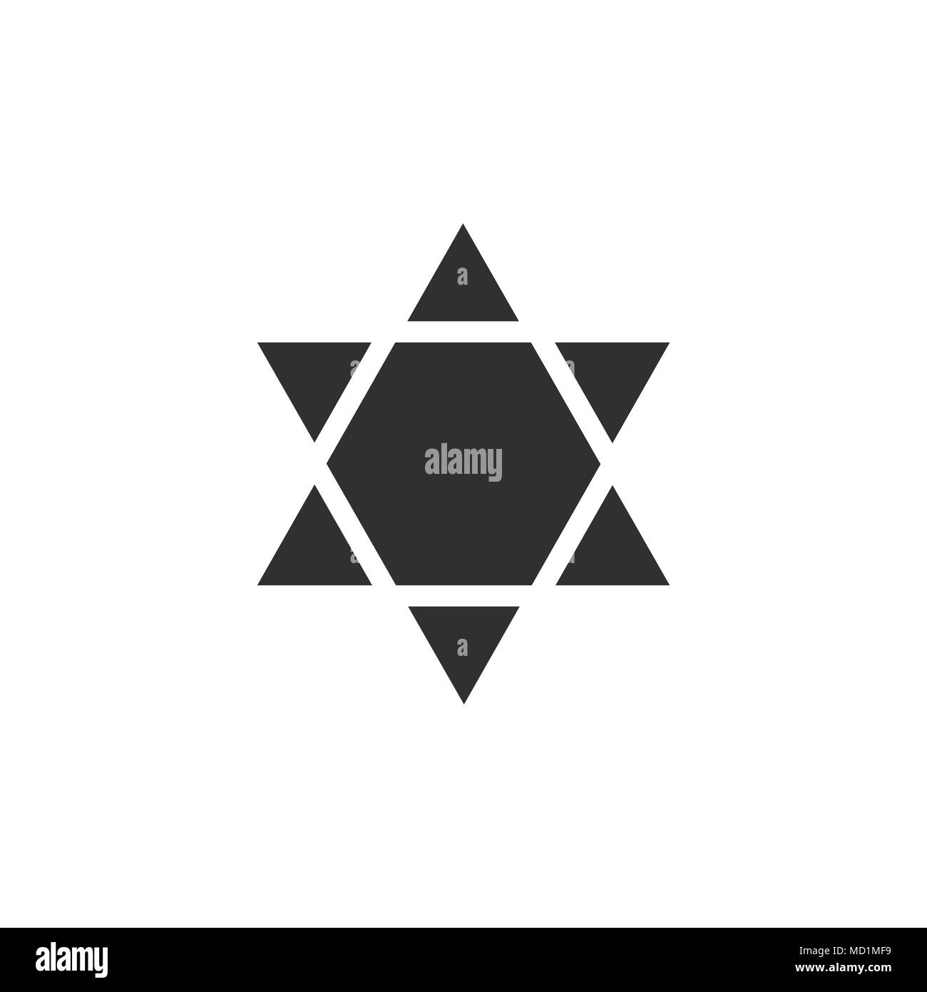Star of david shape icon in black flat outline design. Israel ...