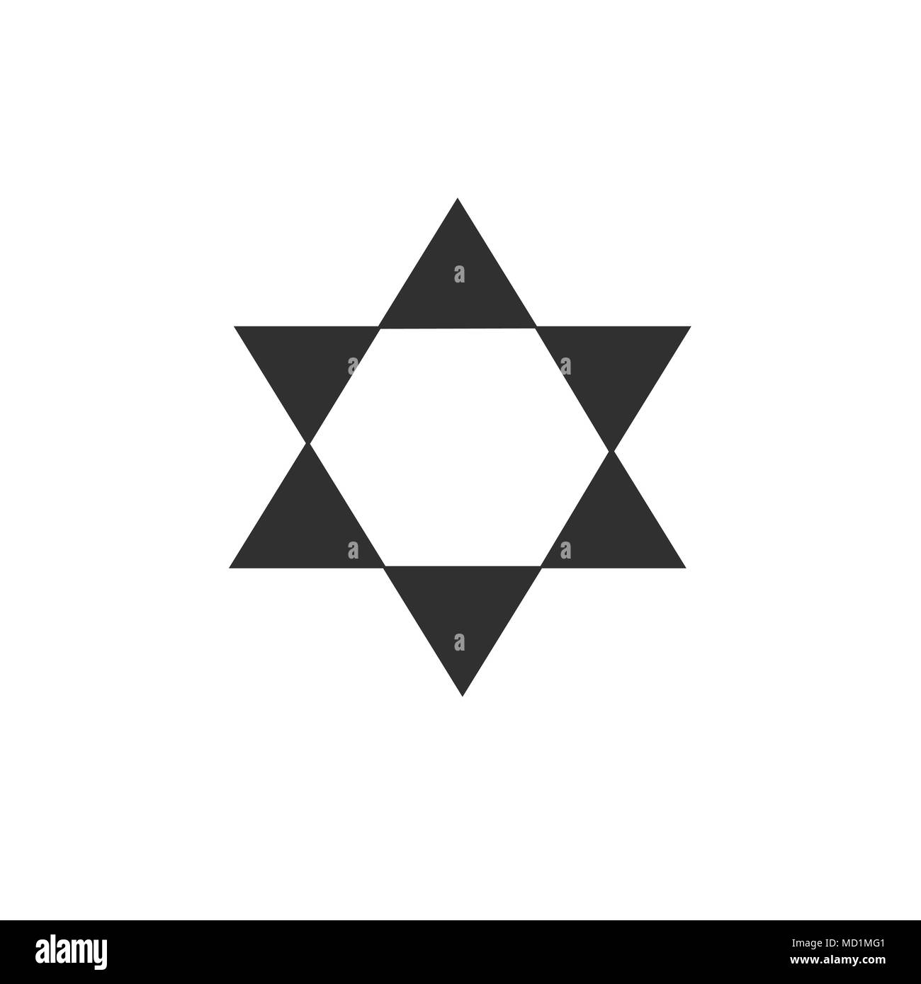 Star of david shape icon in black flat outline design. Israel ...