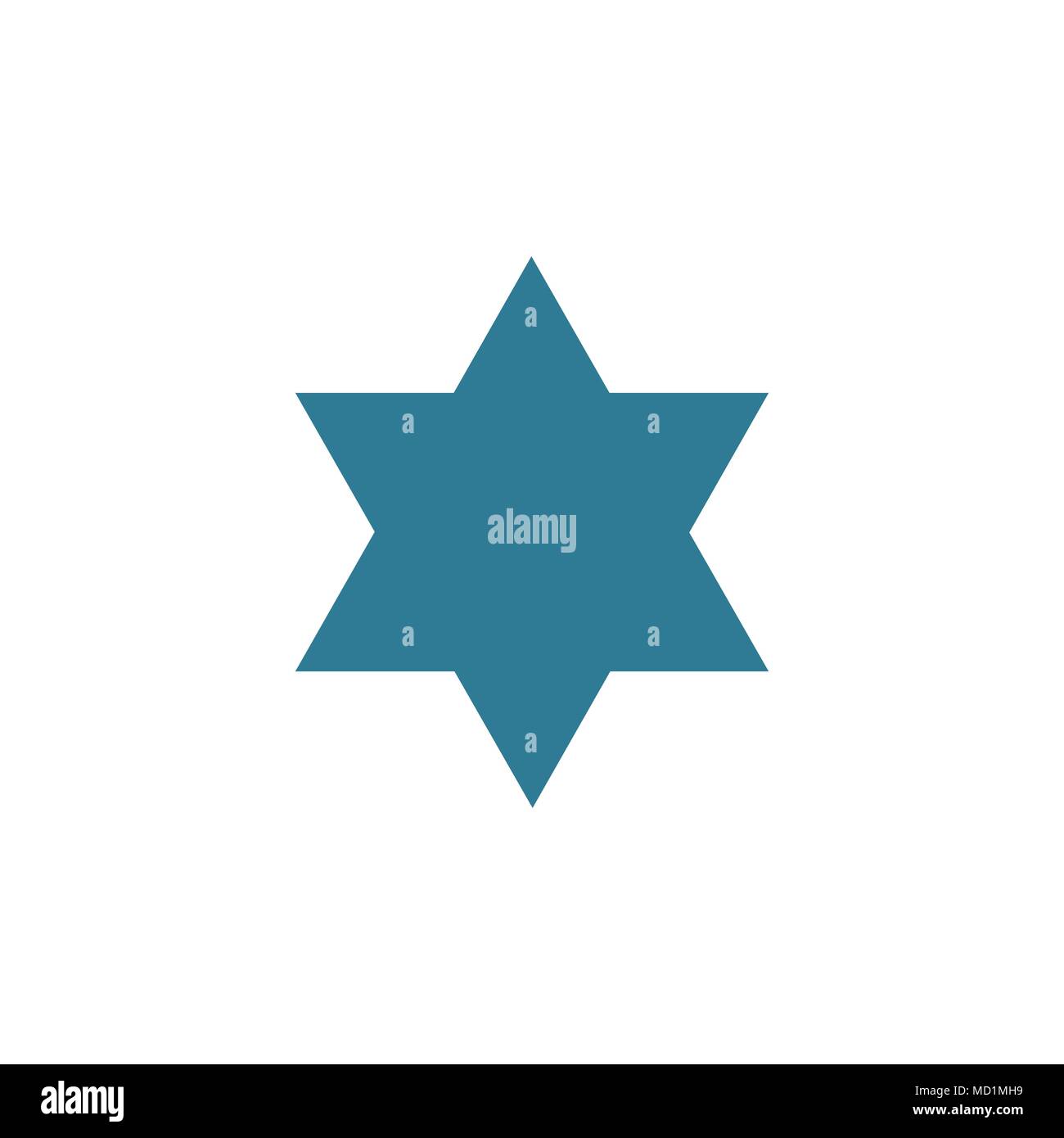 Star of david shape icon in flat design. Israel Independence Day ...