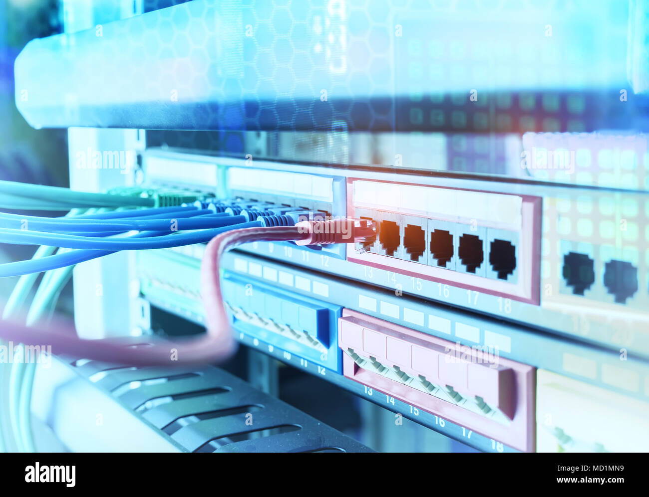 Ethernet Cables Connected to Internet Switch Stock Photo - Alamy