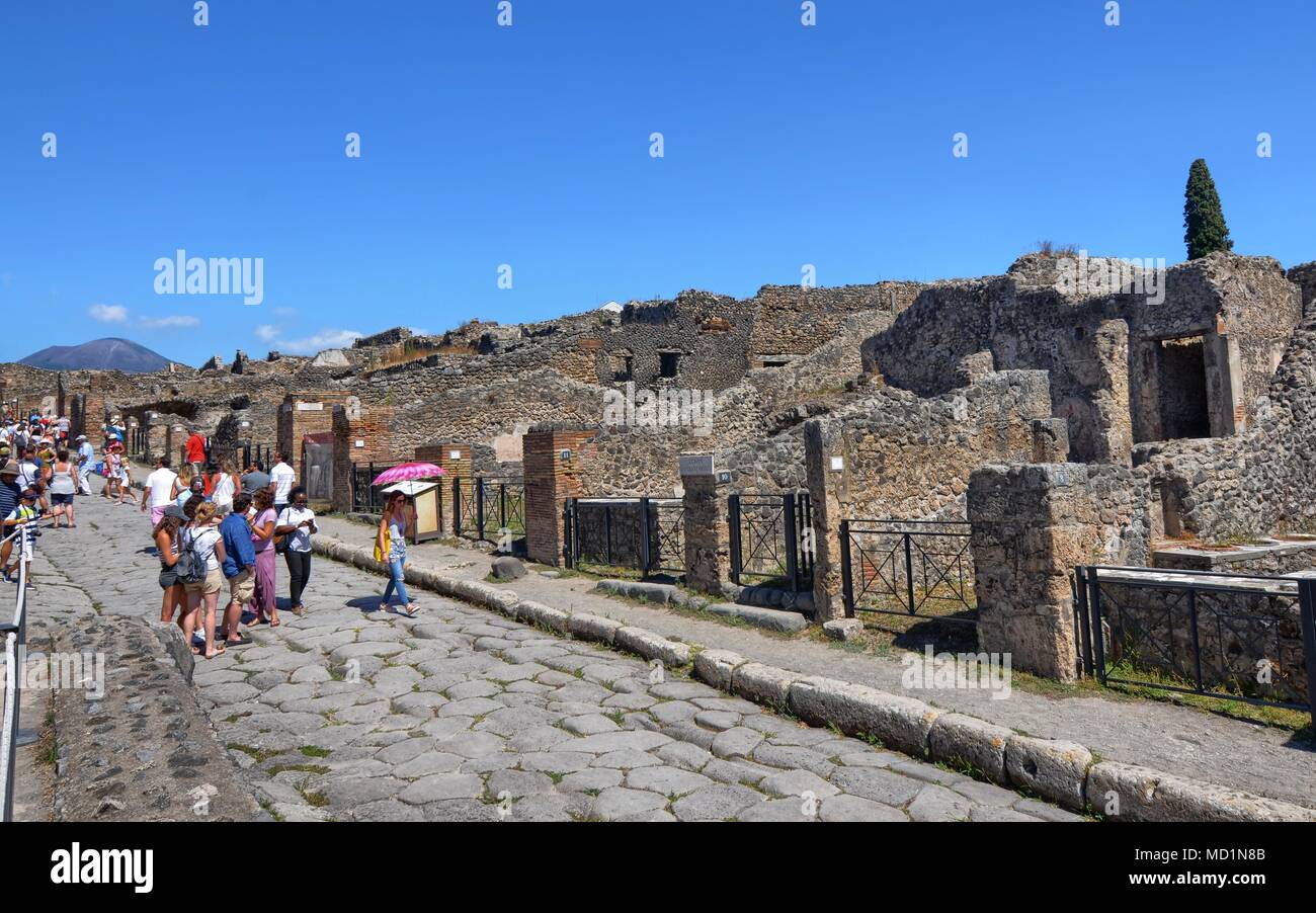 Pompeii, Naples region Campania August 16 2016. The famous ...