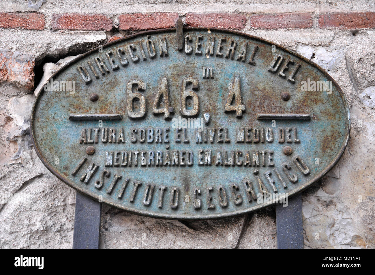 Old cast iron altitude over sea level sign hi-res stock photography and ...