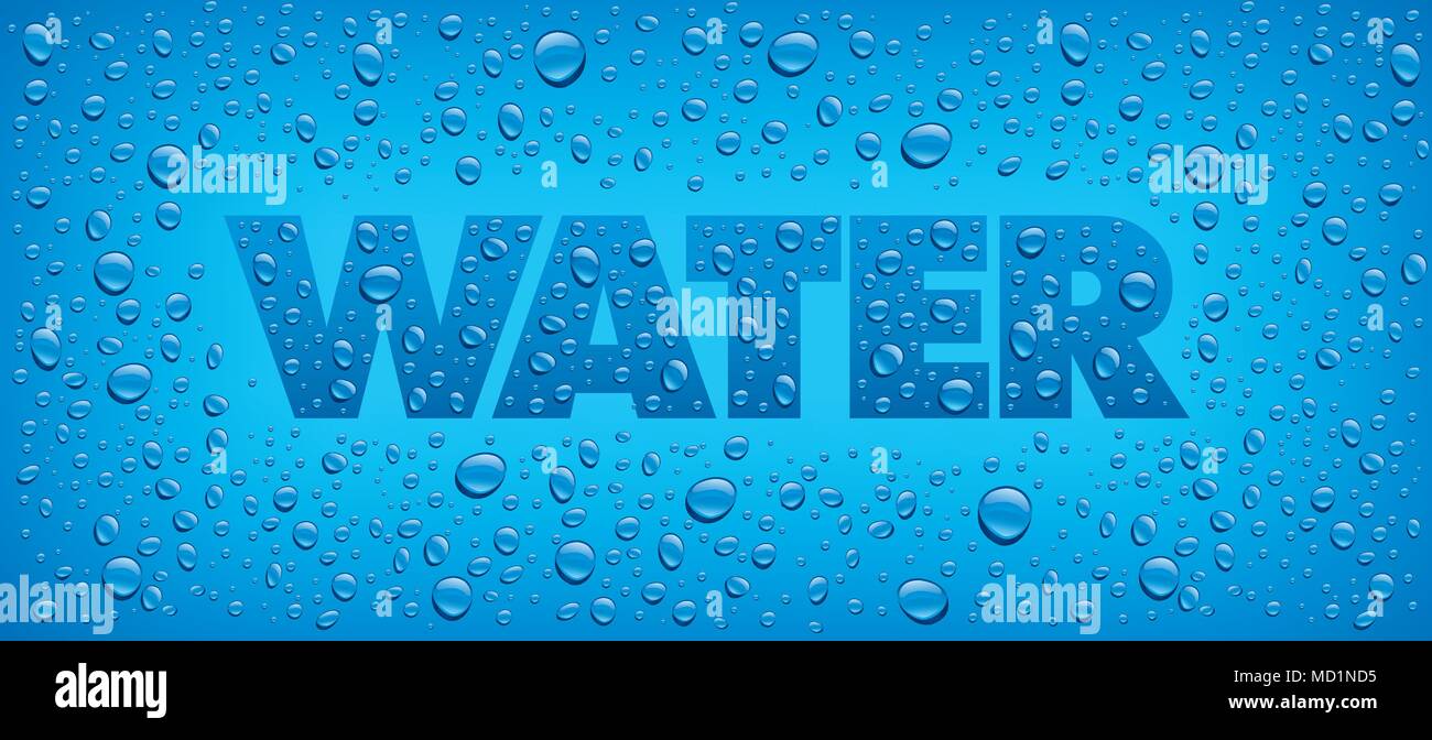 water text with many drops on blue background Stock Vector Image & Art ...