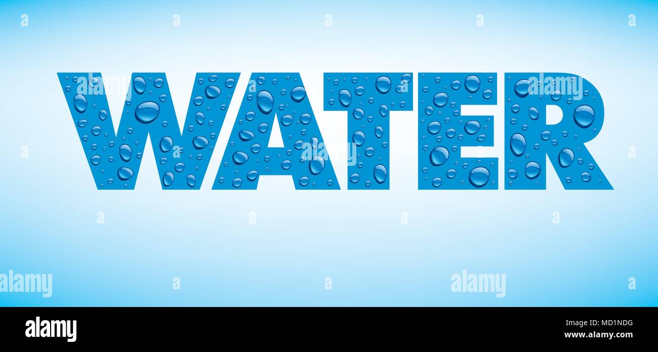 water text with many drops on blue background Stock Vector Image & Art ...