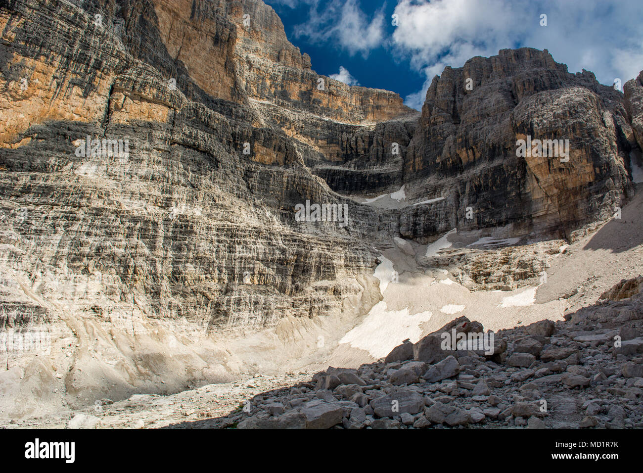 Beginning of mountain valley shapped like a cauldron Stock Photo - Alamy