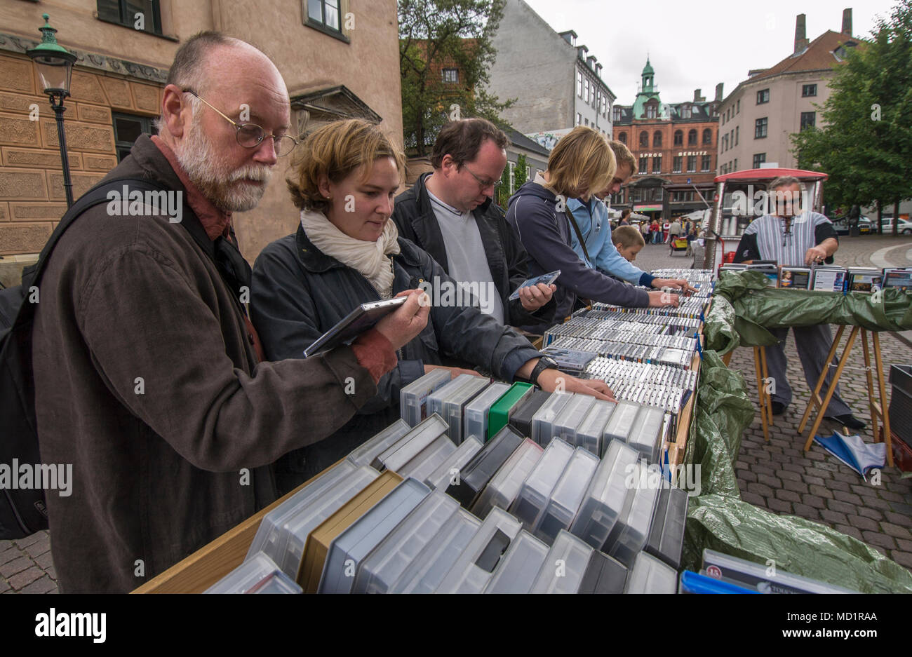People find out in a flea market, Copenhagen, Denmark Stock Photo - Alamy