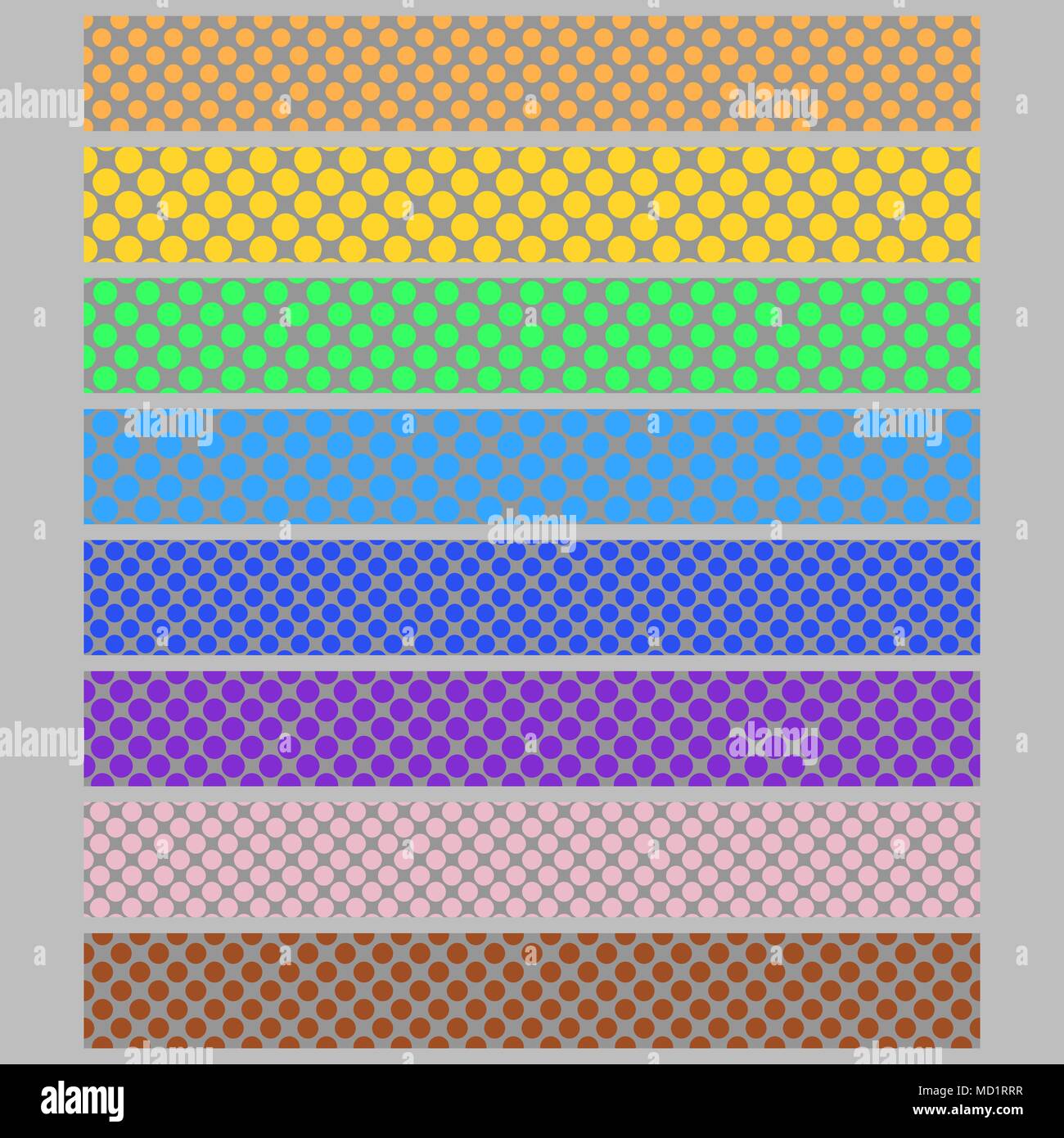 Colored polka dot pattern background web banner template set - abstract ...