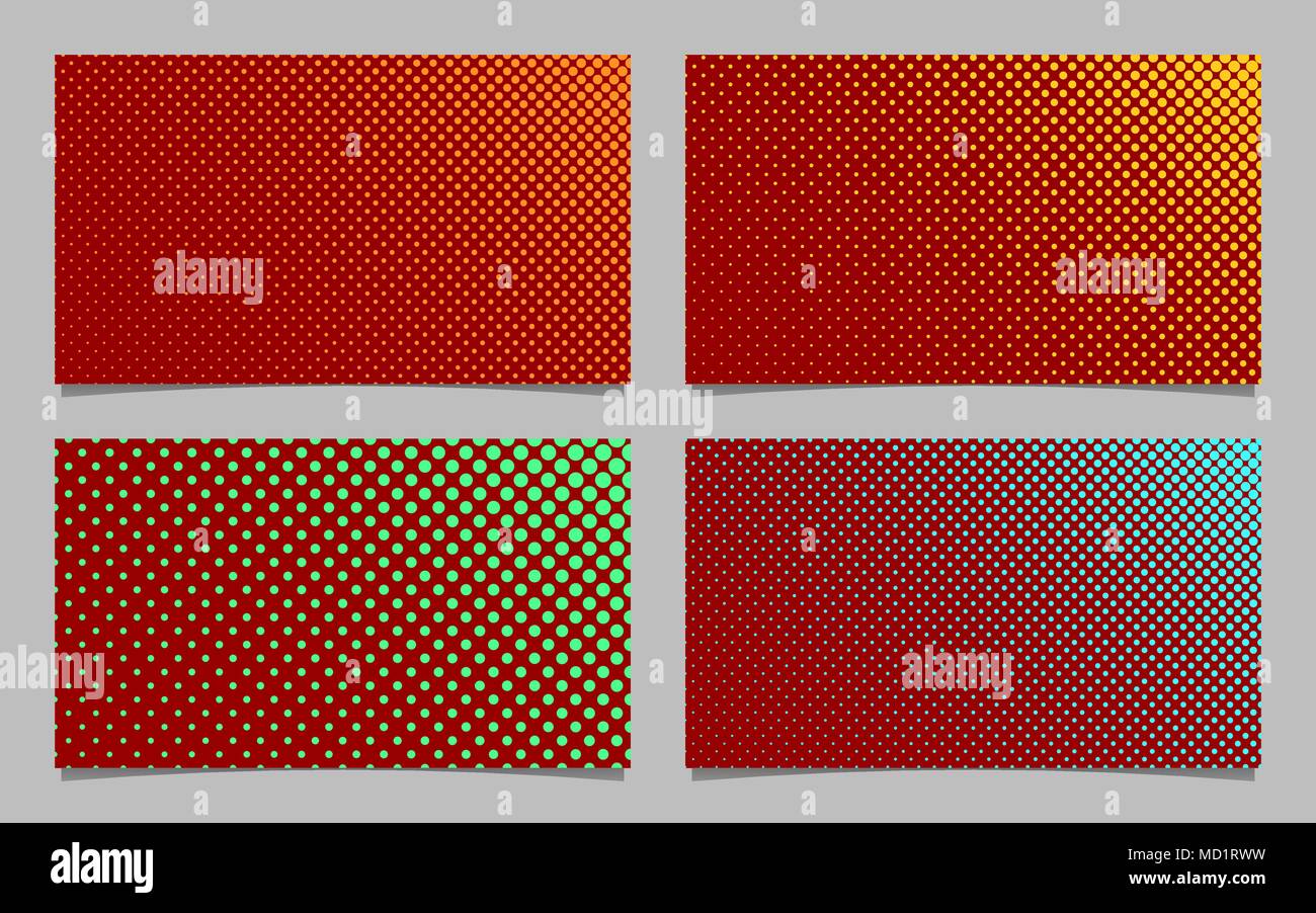 Abstract halftone dot pattern business card background design set ...