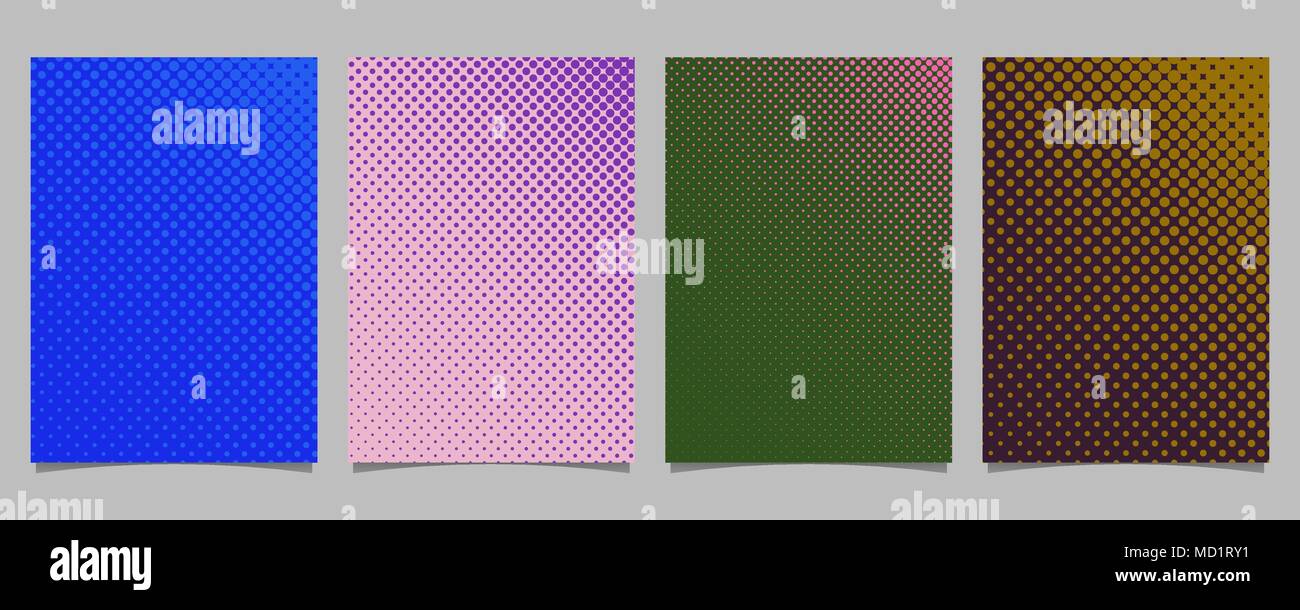 Geometrical Halftone Dot Pattern Brochure Template Set Vector Page Background Graphic Design