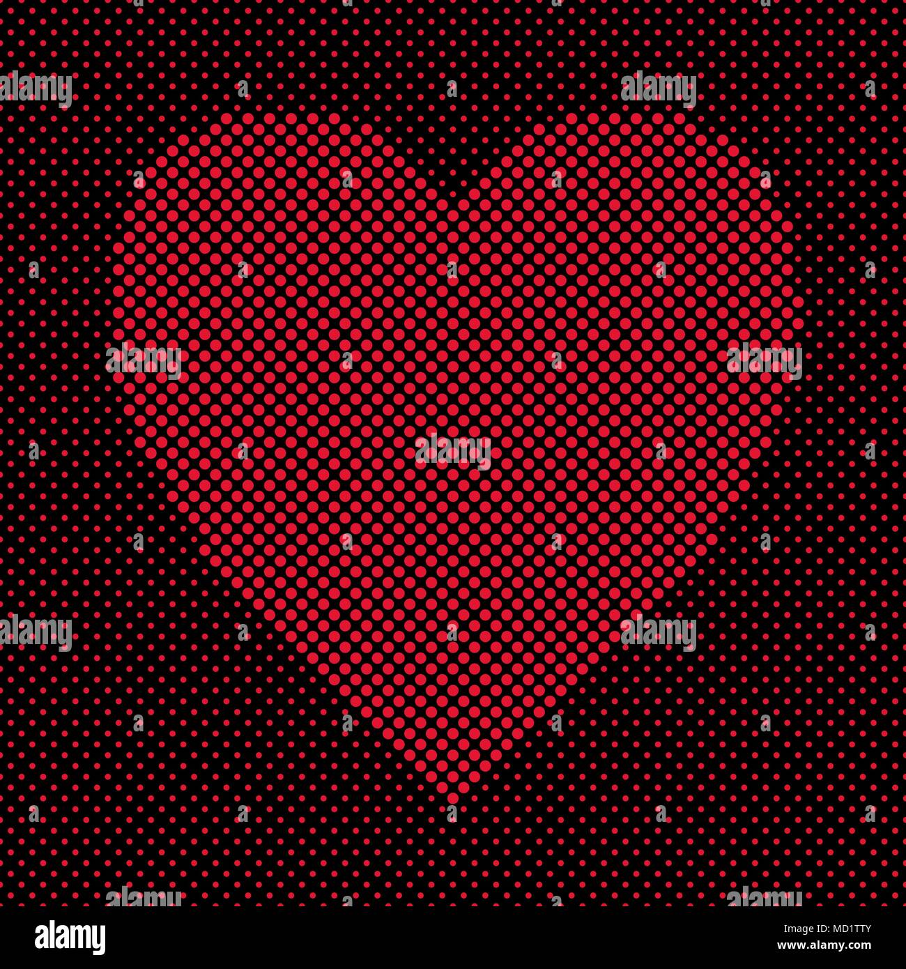 Heart shaped background design from red dots - vector graphic Stock ...