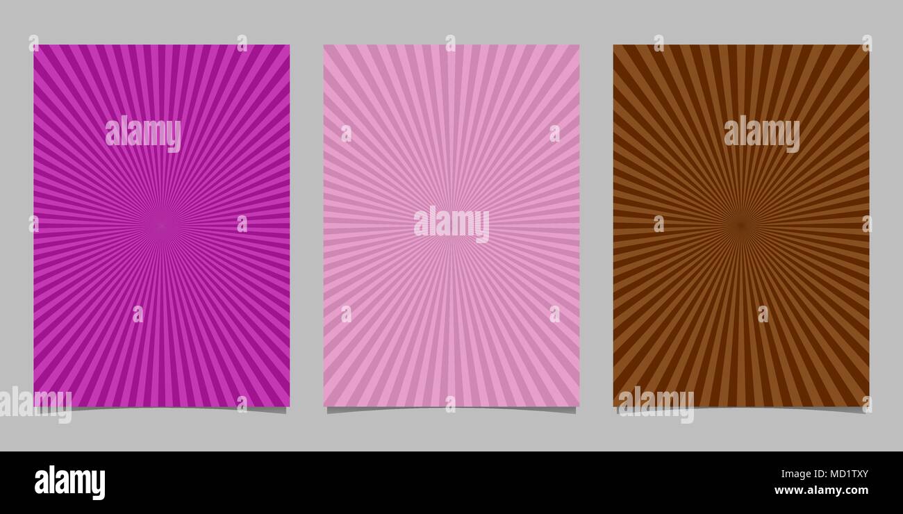 Abstract colored ray burst pattern brochure background set Stock Vector ...