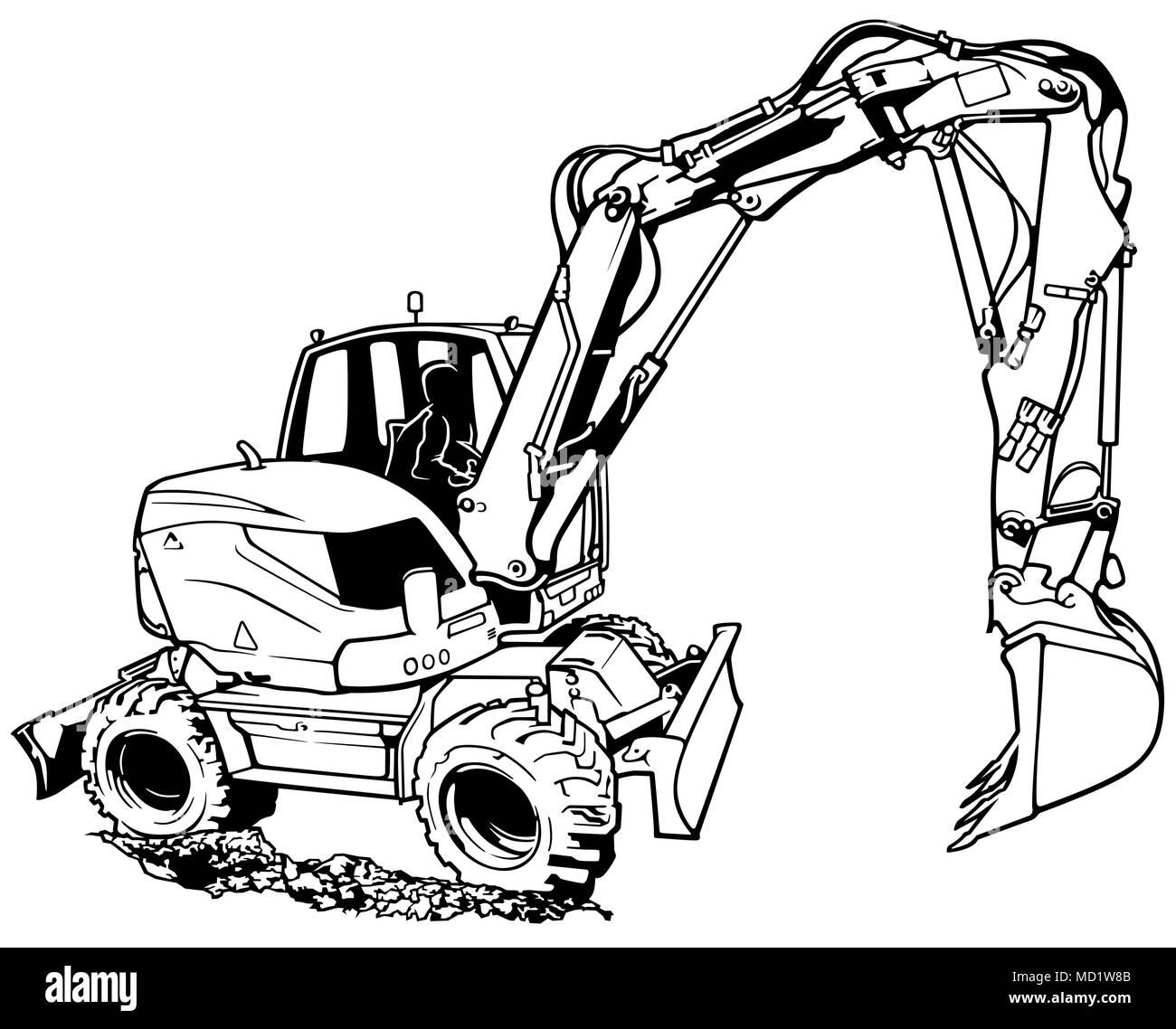 Excavator clipart Black and White Stock Photos & Images - Alamy