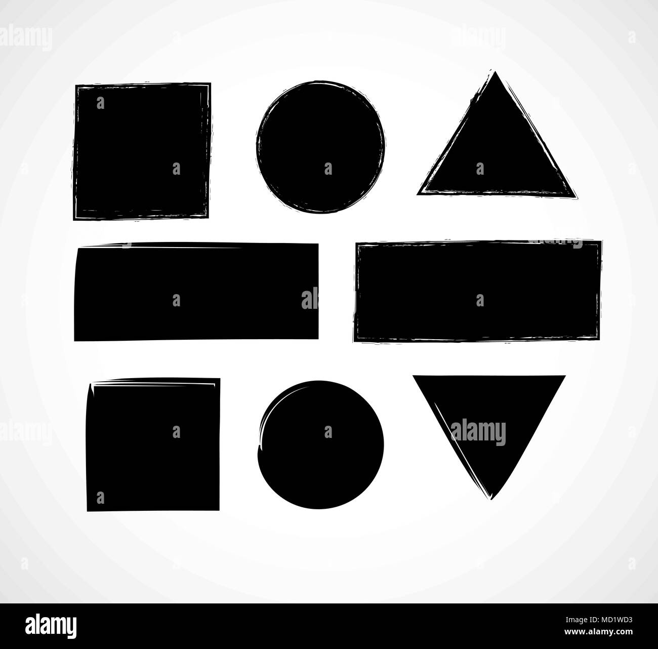 abstract grunge shapes, square, circle, triangle, rectamgle Stock ...