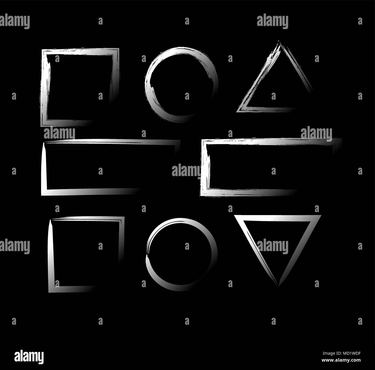 abstract grunge shapes, square, circle, triangle, rectamgle Stock ...